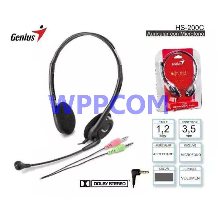 หูฟังพร้อมไมค์พร้อมใช้งานได้ทันที Headset Genius HS-200C ไมค์หมุนได้ รับประกัน 1 ปี | Lazada.co.th
