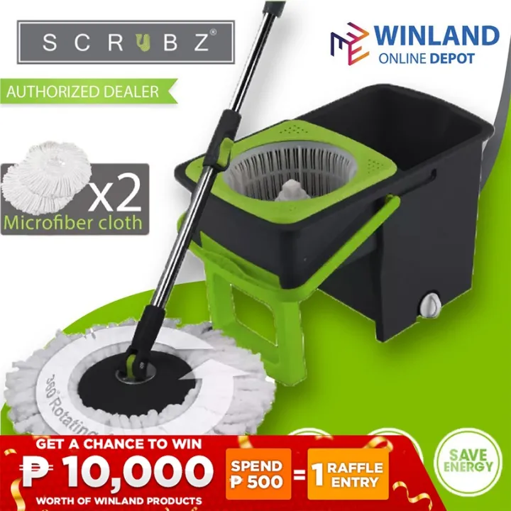 SCRUBZ Original Premium Heavy Duty Cleaning Drawer Type Spin Mop ...