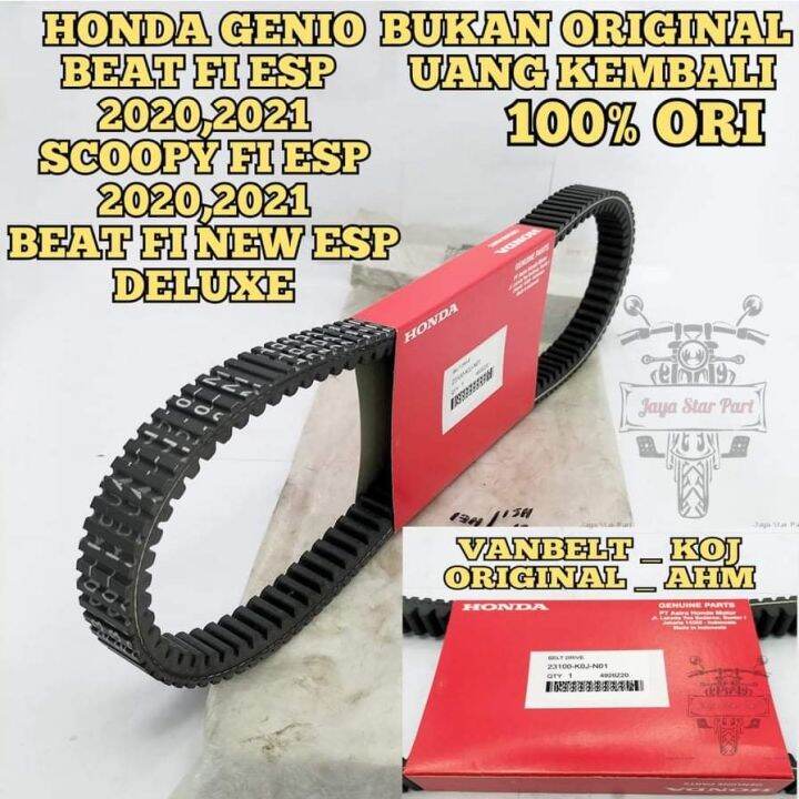 PANBEL V-BELT HONDA ORIGINAL ASLI 100% AHM GENIO.BEAT FI ESP SCOOPY 2021 23100-KOJ -N01 ORIGINAL ...