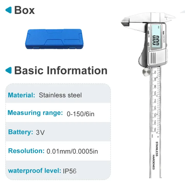Stainless Steel Electronic Vernier Caliper Digital Display Caliper ...