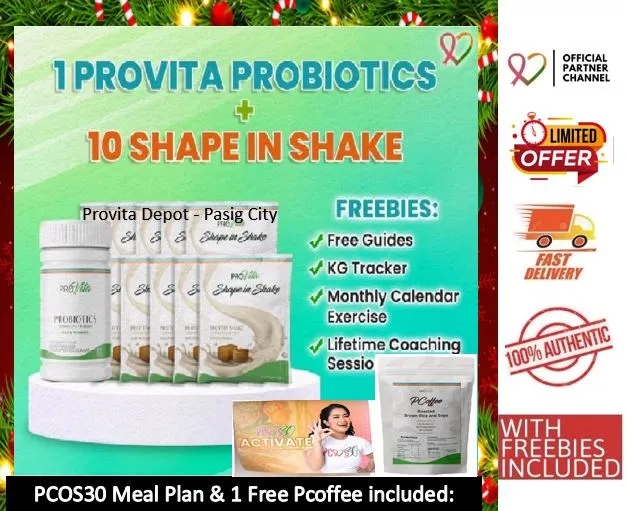 Provita Probiotics 60 Capsules + 10 Shape in Shake Promo! with Free PCOS30 Meal Guide | Lazada PH