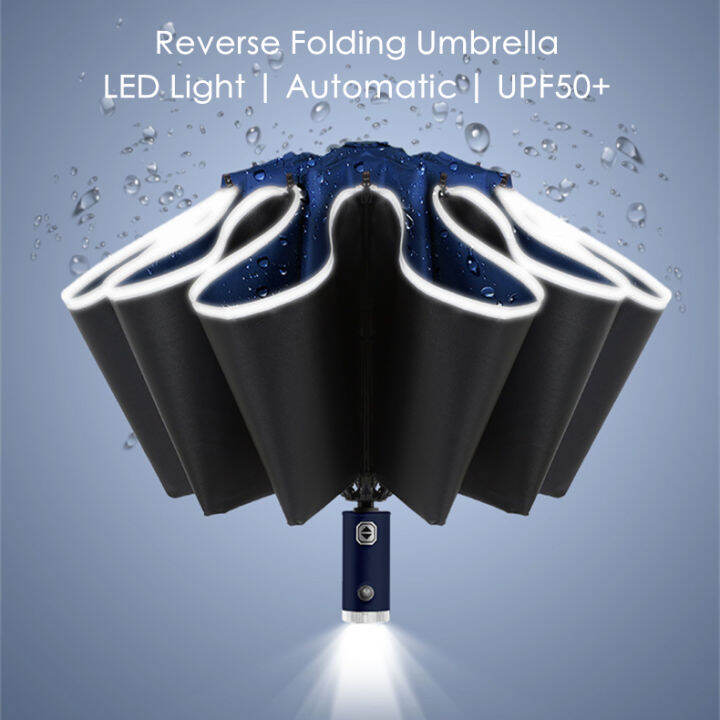 automatic opening and closing LED light-emitting inverted ten-bone ...