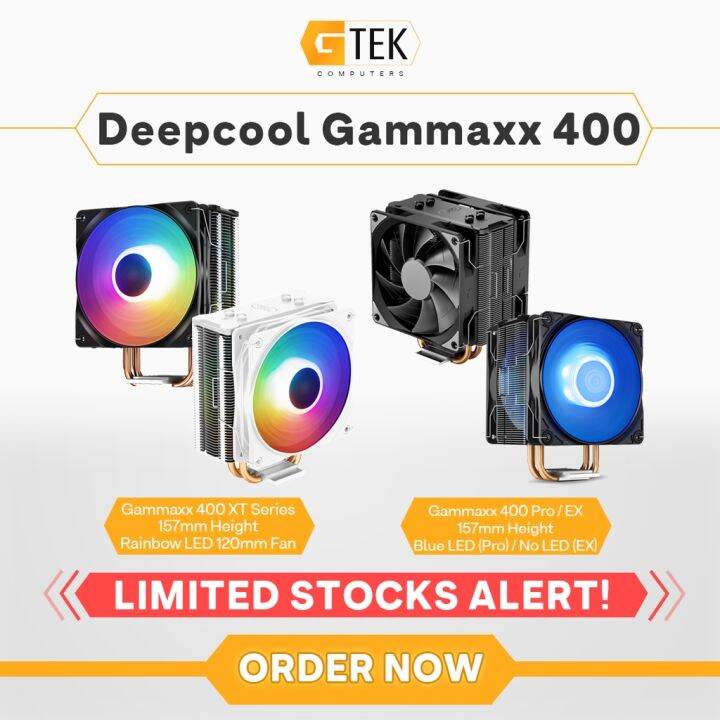 ☬Deepcool Gammaxx 400 Pro 400 EX 400 XT 400 XT WH 4 Heatpipes CPU ...