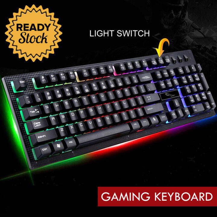 Gaming Keyboard LED G20 Geming RGB Backlight Lampu Warna Warni Keren ...
