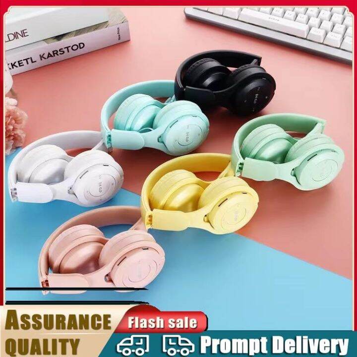 CXXSHOP)Y08 Macaron Colors Wireless Bluetooth On-Ear Headphones Stereo ...