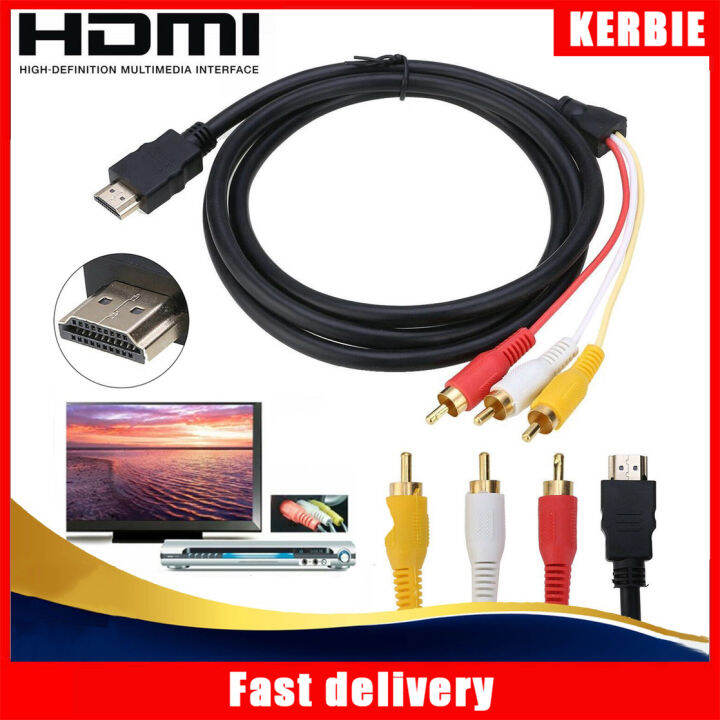 HDMI Cable Male to 3RCA AV Composite Male M/M Connector Adapter Cable CordTransmitter | Lazada PH