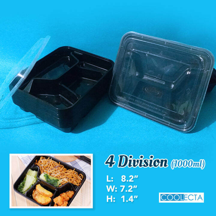 [10/20/30/50pcs] - 4 Division Bento Box Microwavable | Lazada PH