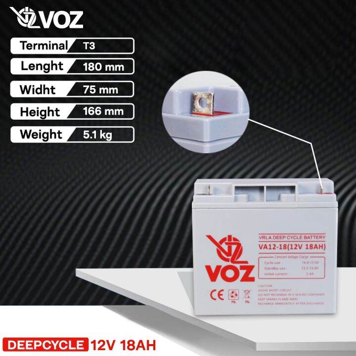Baterai Solar Panel Voz 12V 18 Ah Deep Cycle - Baterai Solar Cell - UPS ...