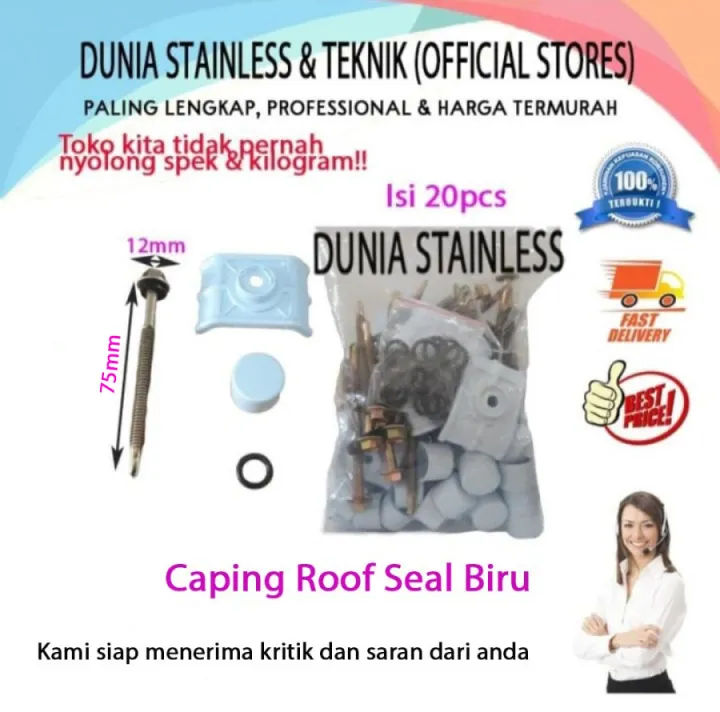 Baut Caping Roof Seal Blue Atap Ecoroof Alderon UPVC /20pcs | Lazada ...