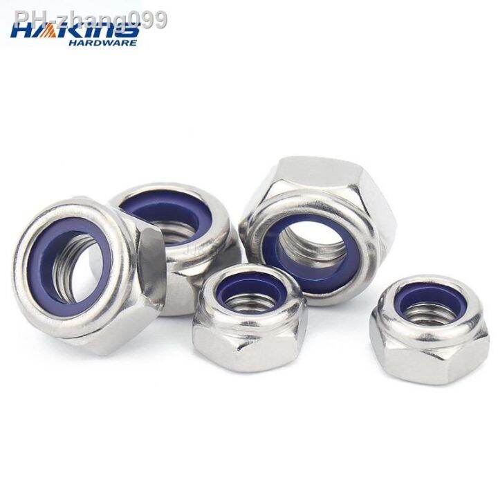 304 Stainless Steel Hex Hexagon Nylon Insert Lock Nut Self locking Nylock Nut Locknut M2 M2.5 M3 ...
