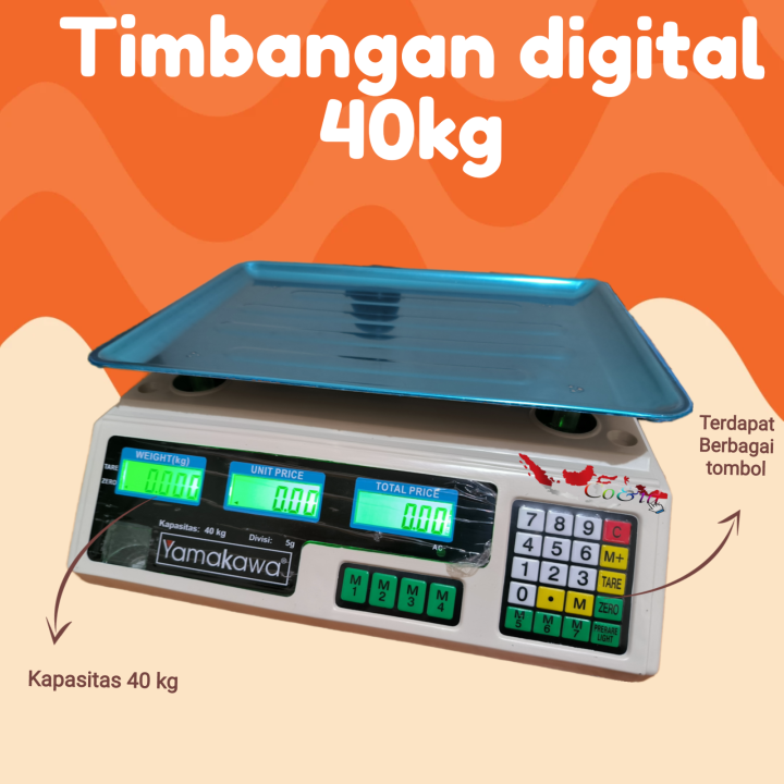 (2Tampilan)Timbangan Digital Buah 40Kg Timbangan Laundry Timbangan 40kg Digital Computing Scale ...
