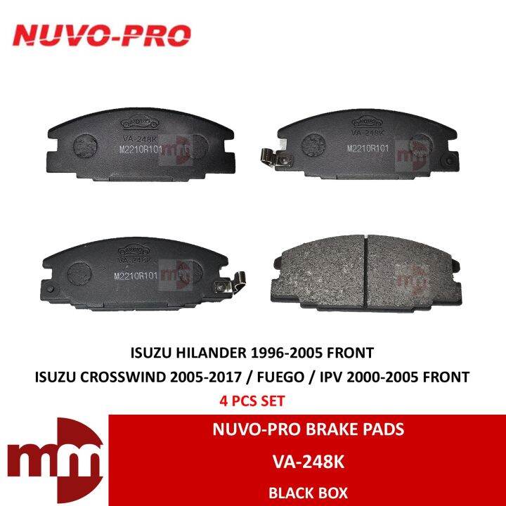 NUVO PRO Brake Pads for ISUZU CROSSWIND 2005-2017 / FUEGO / HILANDER ...