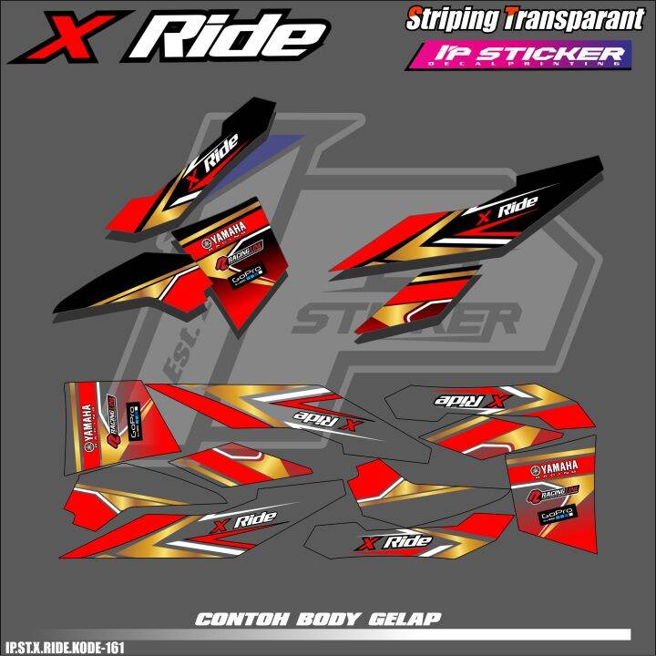 (COD) STIKER STRIPING MOTOR YAMAHA X RIDE - LIST GRAFIK SIMPLE WARNA ...