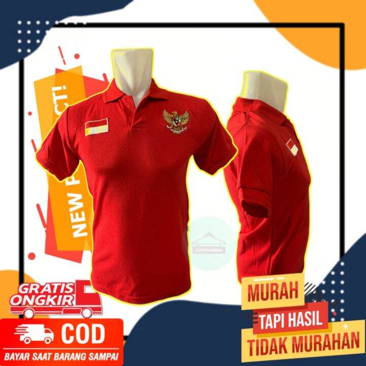 Polo shirt Kaos Kerah Pria Garuda Indonesia Merah Terbaru | Lazada ...