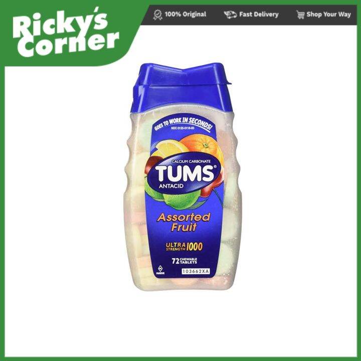 tums antacid assorted fruit ultra strength 1000 72 chewable tablets ...