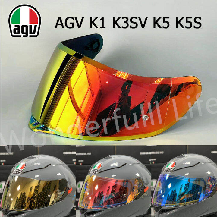 Visor เลนส์ Fit สำหรับ AGV K1 K3SV K5 K5S ทั้งหมดที่มีโลโก้ AGV รถ ...