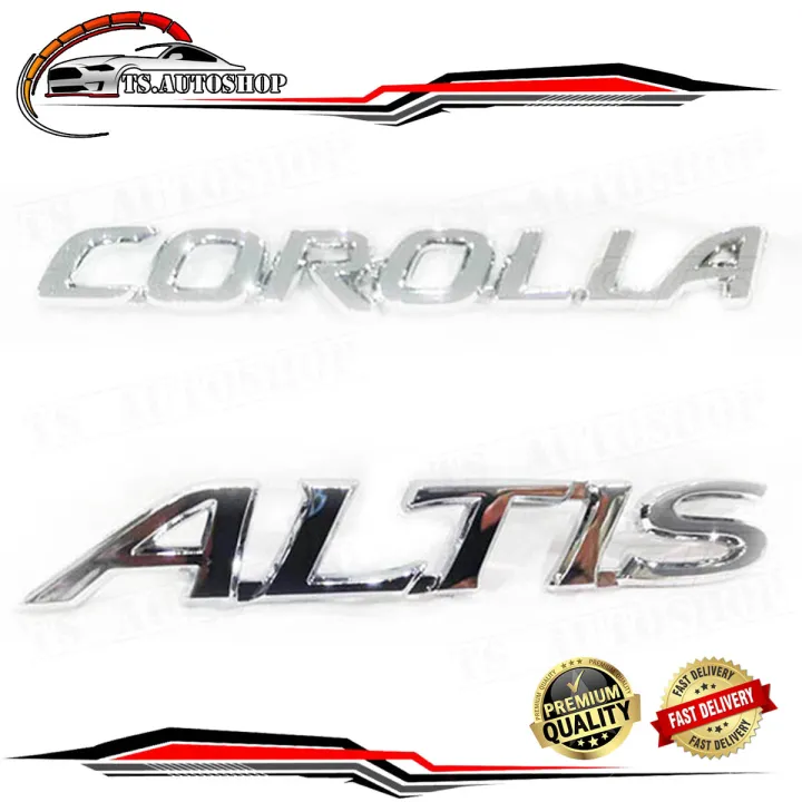 โลโก้ COROLLA + ALTIS LOGO COROLLA + ALTIS ชุปโครเมี่ยม ใส่ Altis แอลติ ...