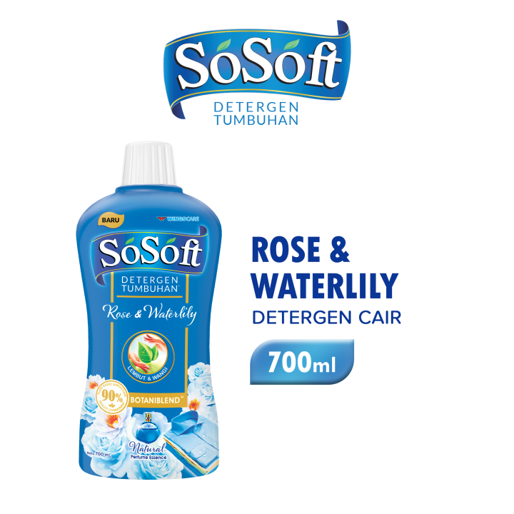 SOSOFT Deterjen Cair Rose & Waterlily Botol 700ml | Lazada Indonesia