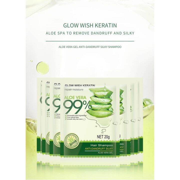 GeeVee Glow Wish Keratin 99% Aloe Vera Hair Shampoo Sachet 20g | Lazada PH