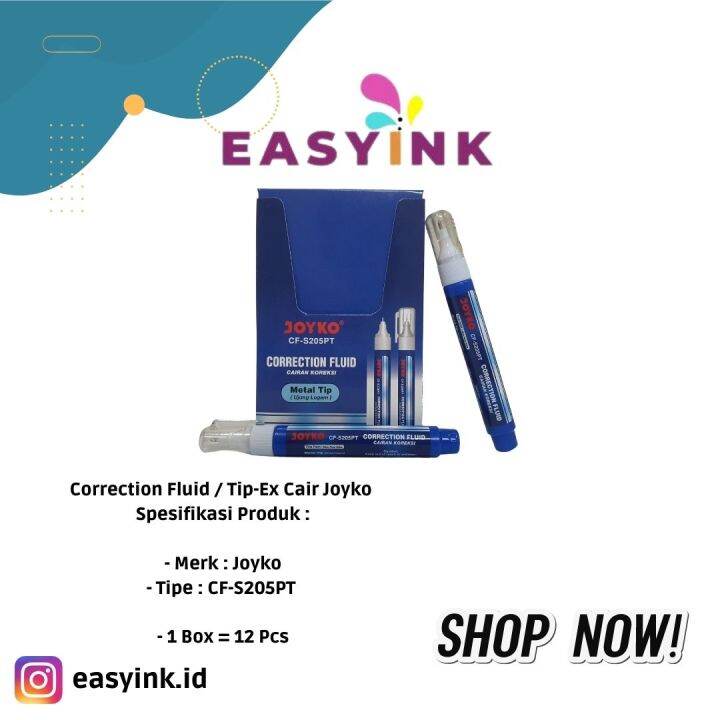 Tip-Ex Cair / Tipe-X Cair / Correction Fluid Joyko CF-S205PT | Lazada ...