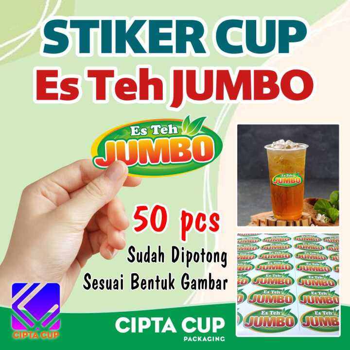 stiker label nama cup es teh jumbo | Lazada Indonesia