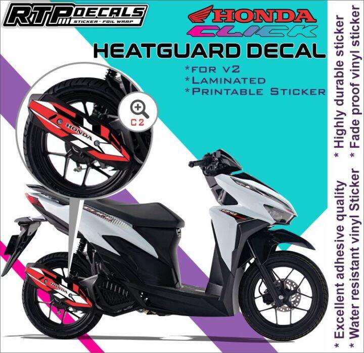 Heatguard Decals Sticker for Honda Click v2 (Printed and Laminated ...
