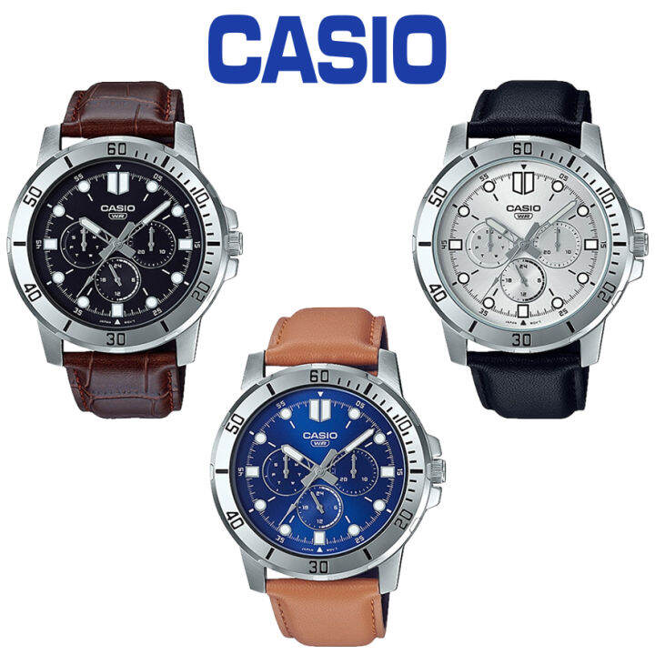 Casio Leather Strap Multi Hand Luxury Men Watch Mtp Vd300l Lazada