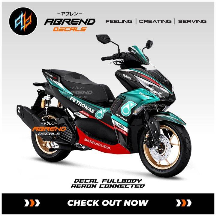 Decal Aerox Connected Petronas / Stiker Motor Yamaha Aerox New Desain ...