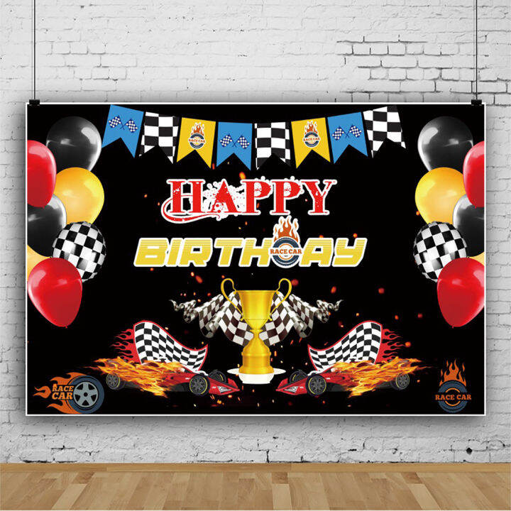 7x5ft Race Car Photography Background Racing Boy 2 Year Old Balloon ...