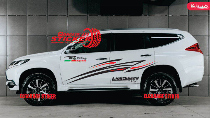 Stiker mobil pajero sport cutting stiker lightspeed racing body mobil pajero fortuner | Lazada ...
