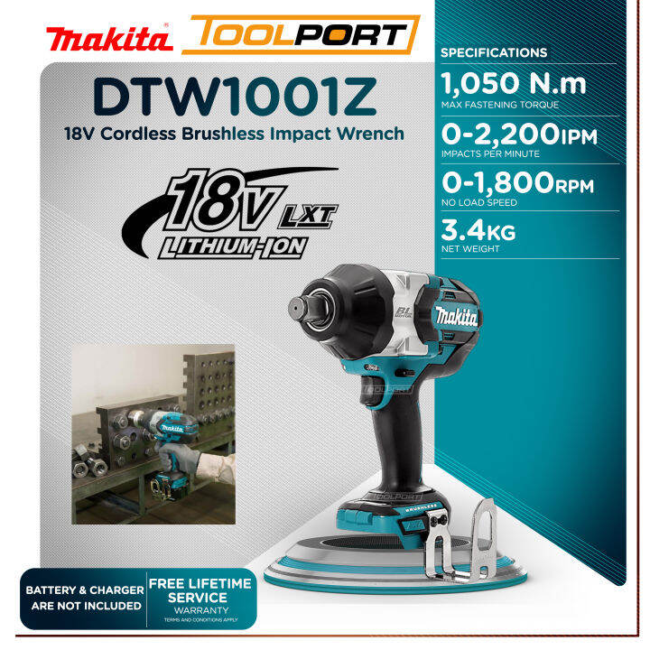 Makita DTW1001Z Brushless Cordless Impact Wrench 19mm (3/4″) 18V LXT ...