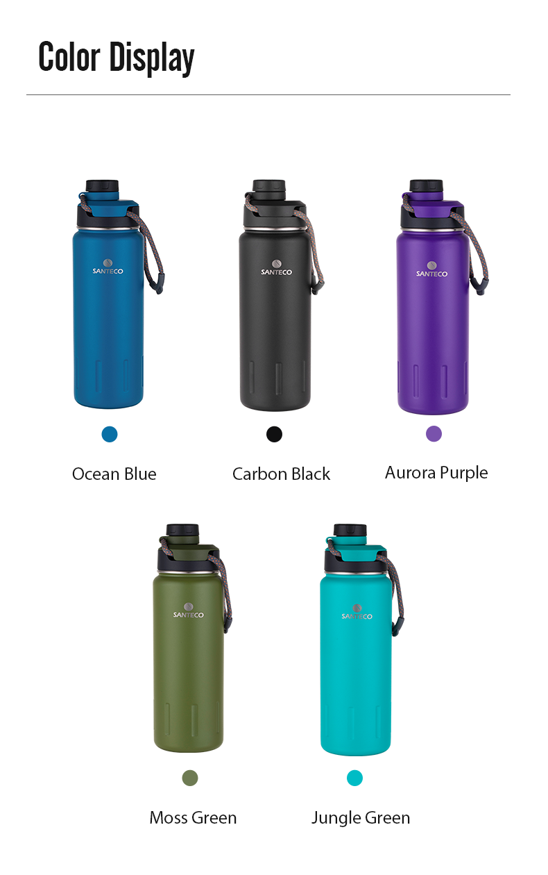Santeco กระติกน้ำ【จัดส่งฟรี】24oz(710ml) ขวดน้ำแก้วน้ำสุญญากาศหุ้มฉนวนสแตนเลสแก้วน้ำดื่มร้อนและ ...