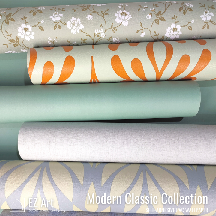 EZ Art Wallpaper 10m Modern Classic Collection PVC self adhesive waterproof green blue indigo ...