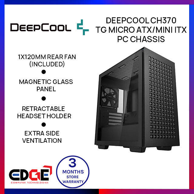 EDGE | DEEPCOOL CH370 TG Micro-ATX/Mini ITX PC Chassis, 1*120mm | Lazada PH