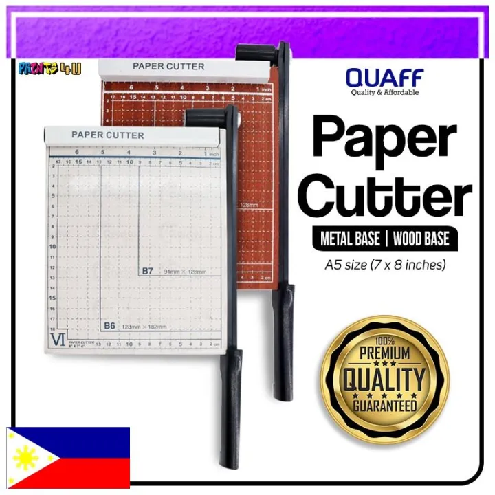 (7 x 8 inches) A5 QUAFF Paper Cutter Wood Metal Base | Lazada PH