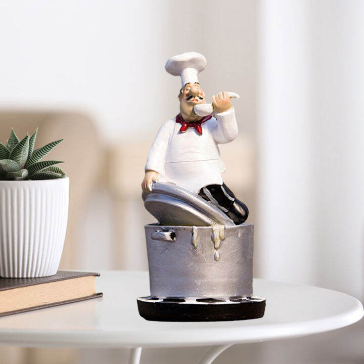 LazaraHome Resin Chef Statue Figurine Kitchen Decor Miniature Ornaments ...