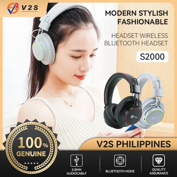 V2S S2000 Wireless Headphone Music Player Sound for Calls Music TF Card ...