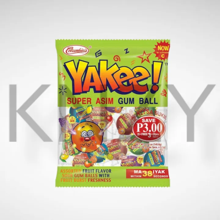 Yakee! Super Asim Gum Ball Assorted Flavors 25+3 pcs | Lazada PH