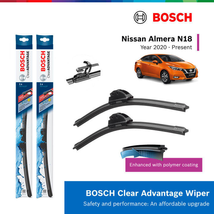 Bosch Clear Advantage U Hook Wiper Set for Nissan Almera N18 (BCA26"/BCA14") | Lazada