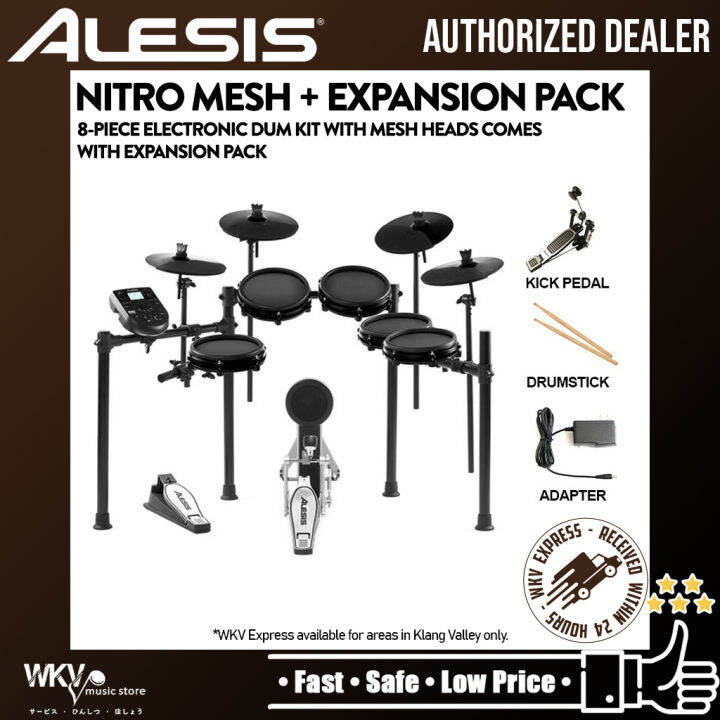 Alesis Nitro Mesh c/w Expansion Pack 8 Piece Electronic Drum Kit with ...
