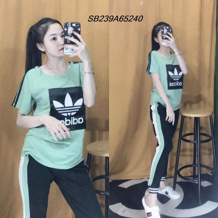 Đồ bộ thể thao quần dài áo in A Đi Đát [Freesize 47kg - 58kg] | Lazada.vn