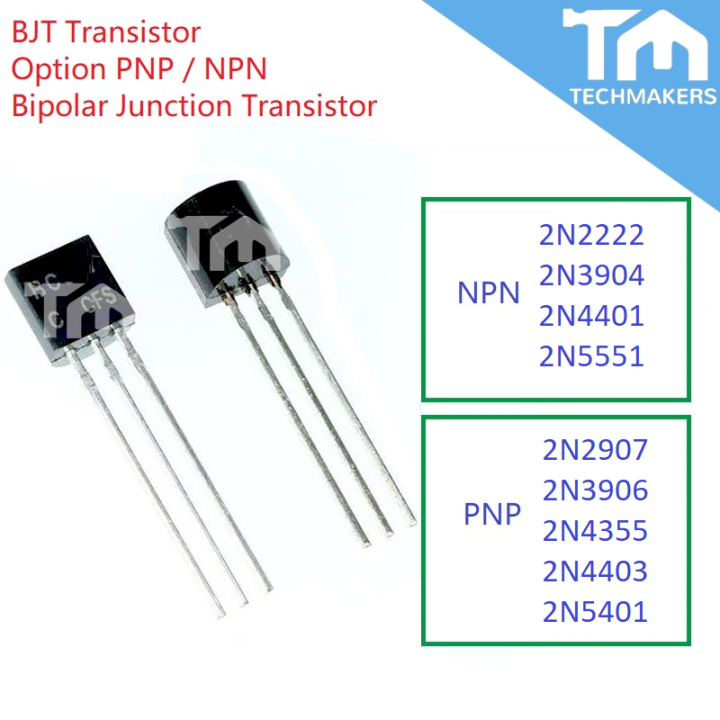 Transistor 2N2222A/2N4401/2N4355/2N2907/2N3906/2N3904/2N4403/2N5401/2N5551 NPN PNP Bipolar BC ...