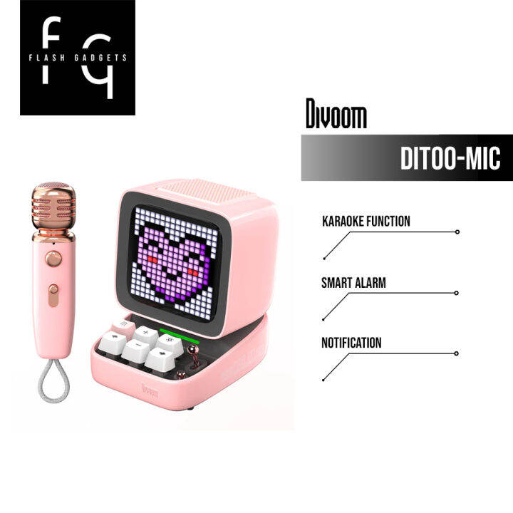 Divoom Ditoo Mic Retro Pixel Art Game Bluetooth Speaker Microphone ...
