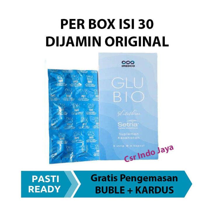 Glubio Original Glu Bio Glutathione Per Box Isi 30 Kapsul | Lazada ...