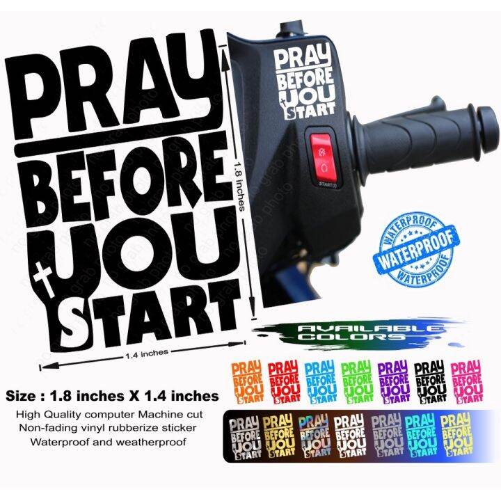 Pray before you start motor sticker | Lazada PH