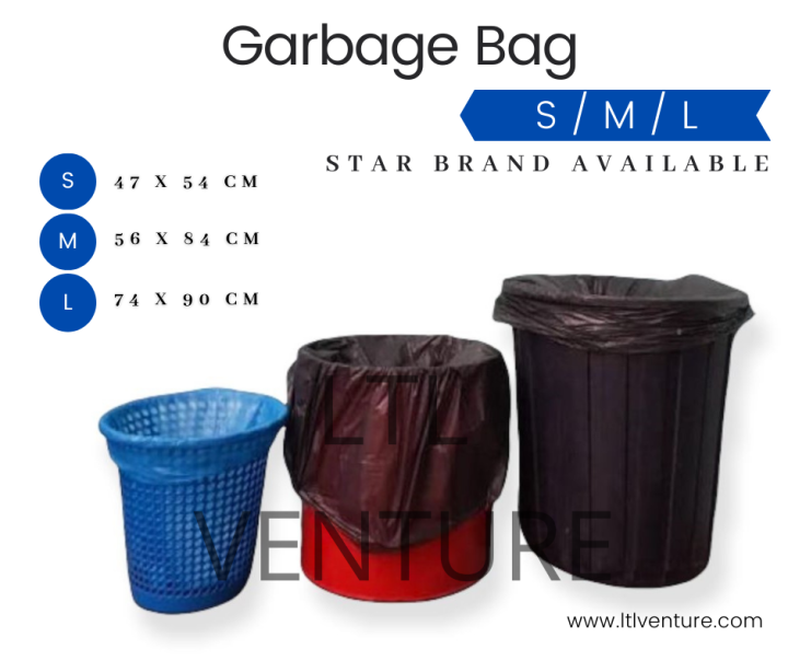 Garbage Bag Plastic Bag STAR Plastik Beg Sampah Size S/M/L - 47x54 ...