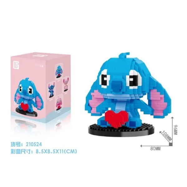 Nano Blocks Stitch Cartoon Building Bricks Bricks Lilo & Stitch Pink ...