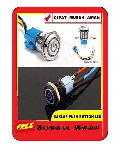 Saklar On Off LED Stainless Push Button Waterproof Tombol Switch on off ...