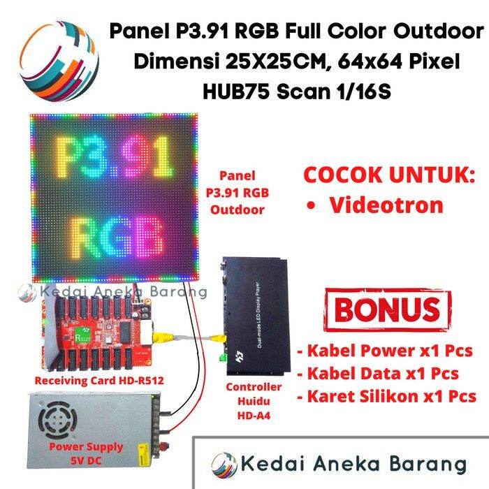 Panel Module Modul LED P3.91 P3 Videotron SMD RGB Full Color Outdoor ...