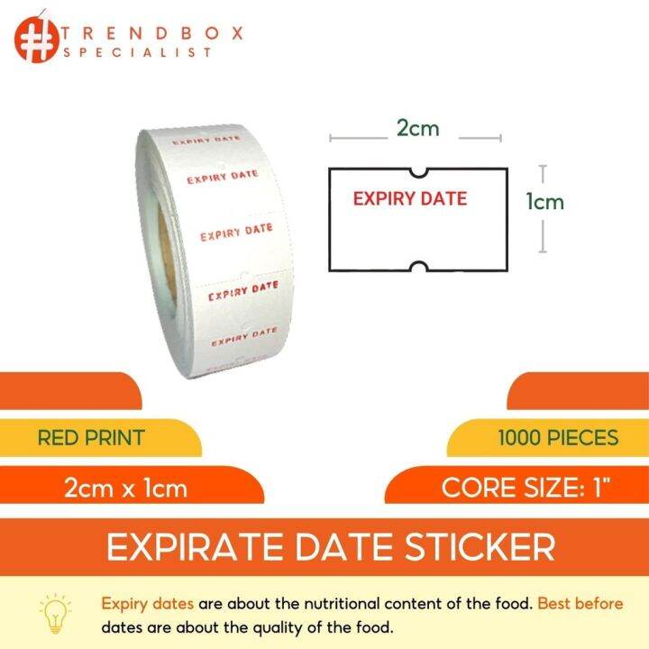 Trendbox Price Tag Best Before Expiry Date Sticker 1000pcs | Lazada PH